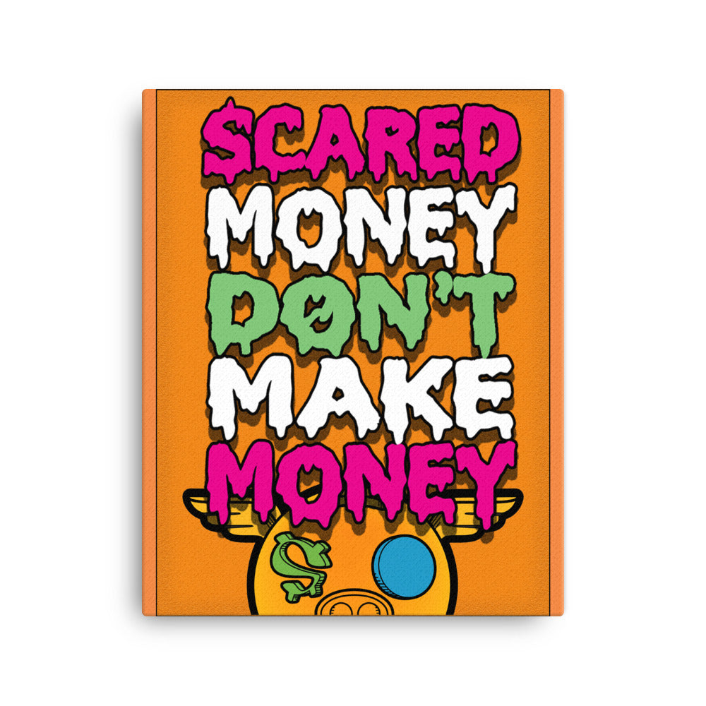 Scared Money Don't Make Money Canvas Wall Art – Colourful Money Clothing